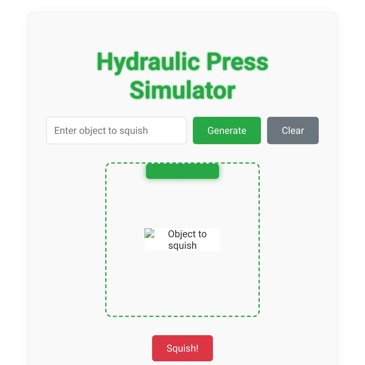 Hydraulic Press Simulator