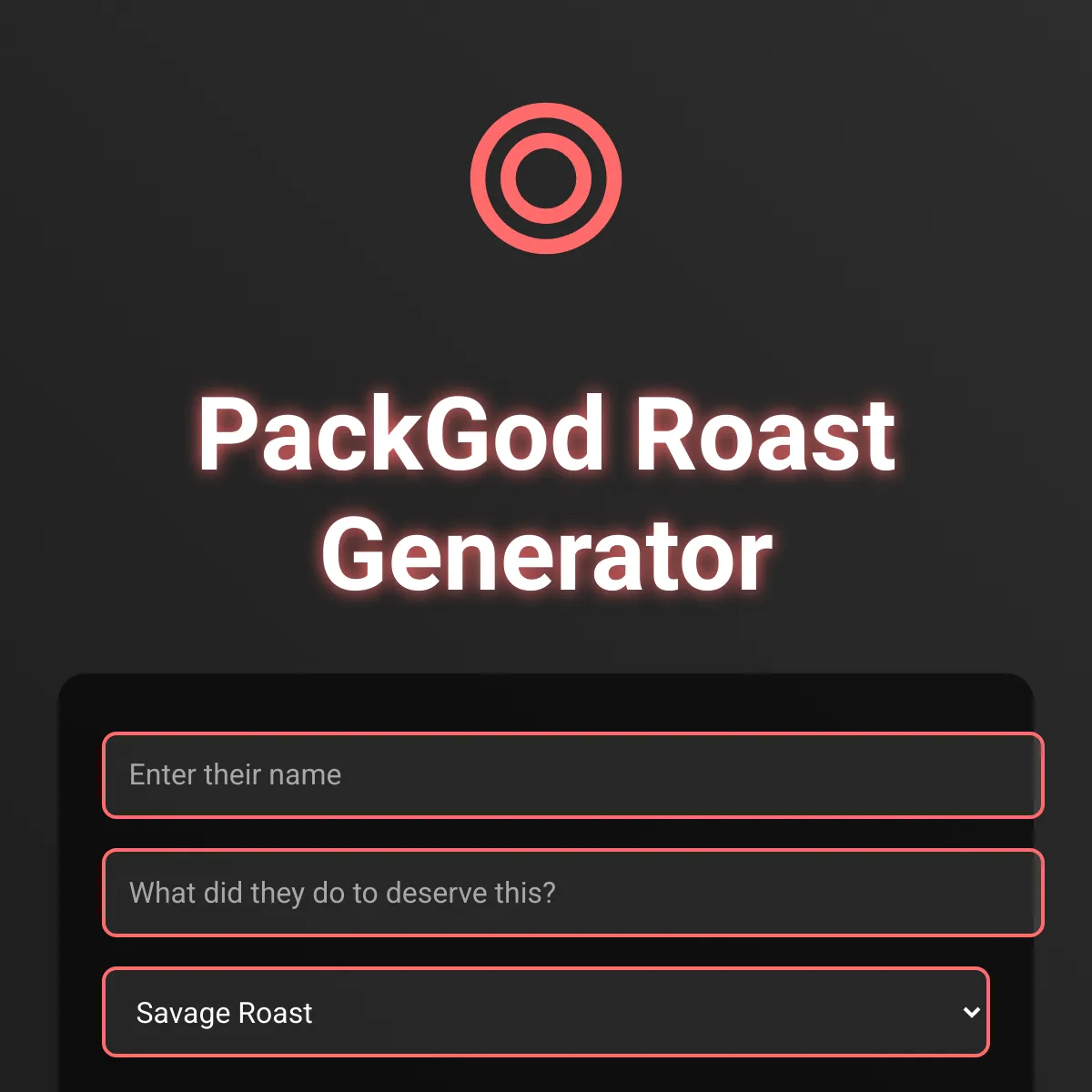 Packgod Roast Generator