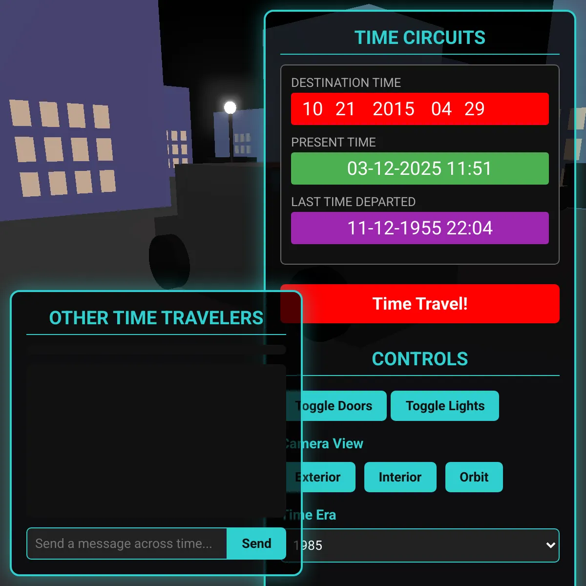 3D Back to the Future DeLorean Time Machine