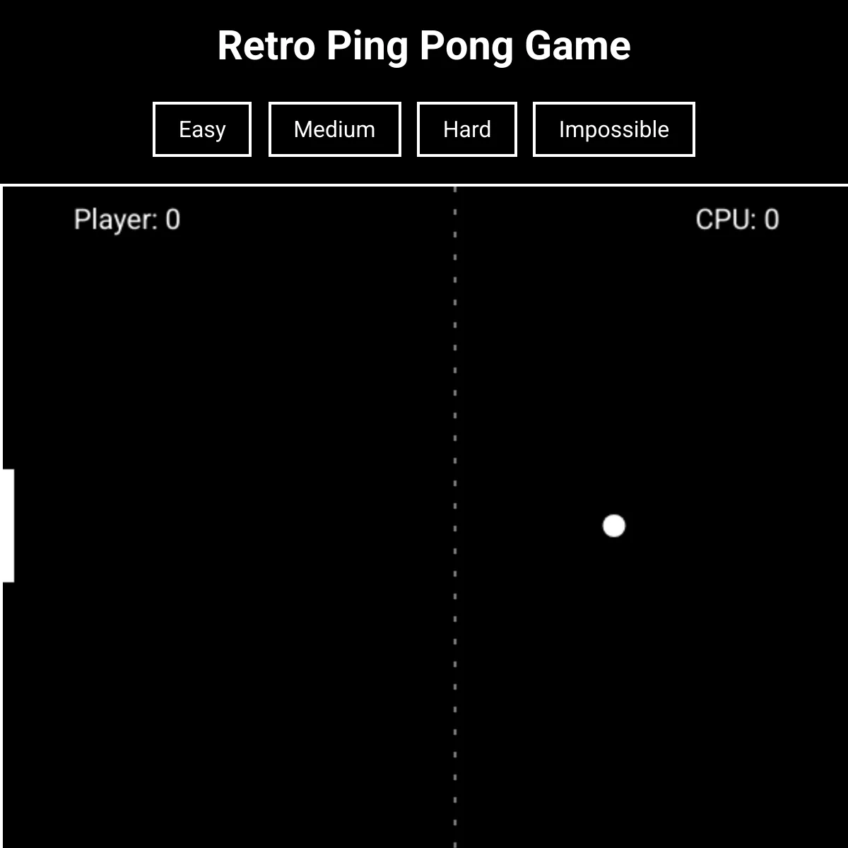 Retro Ping Pong Game