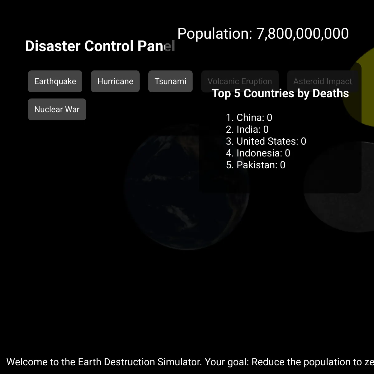 Earth Destruction Simulator