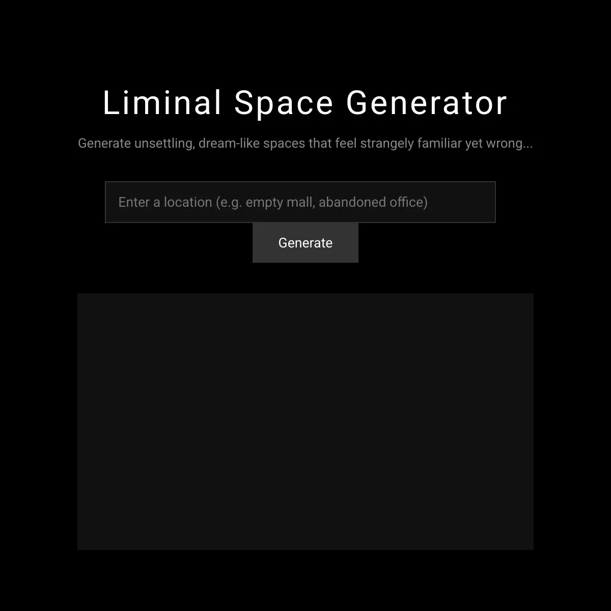 Liminal Space Generator