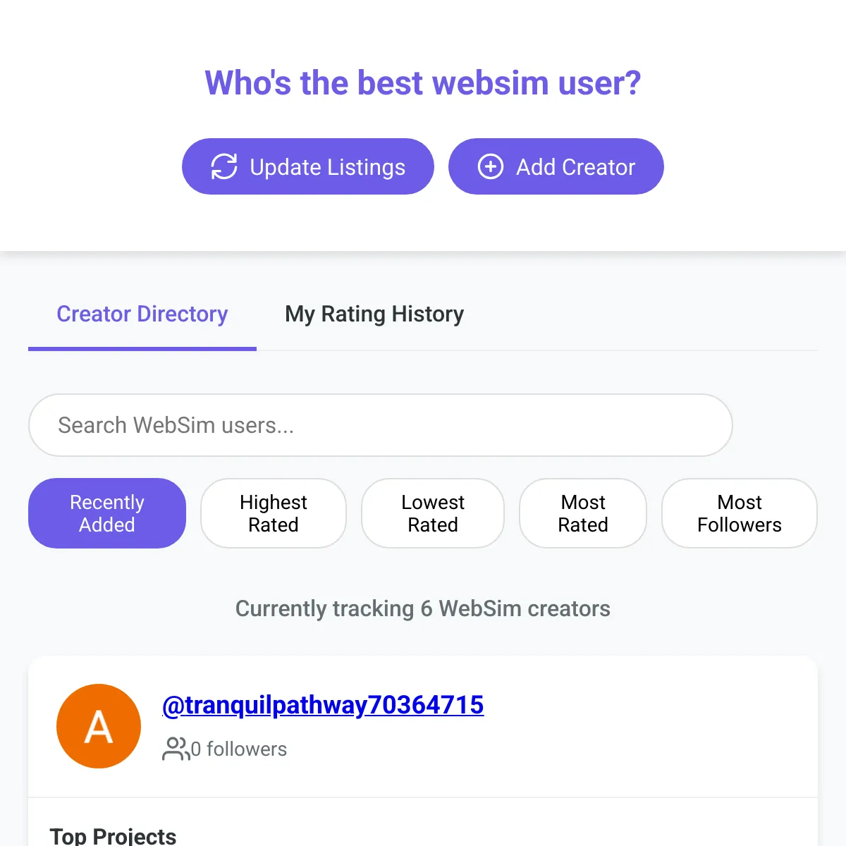 Who's the best websim user?