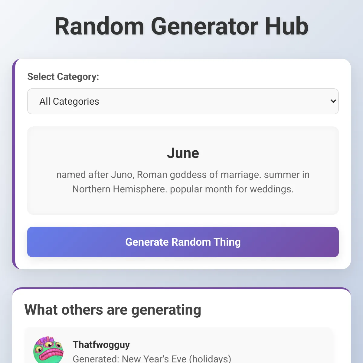 Random Generator Hub