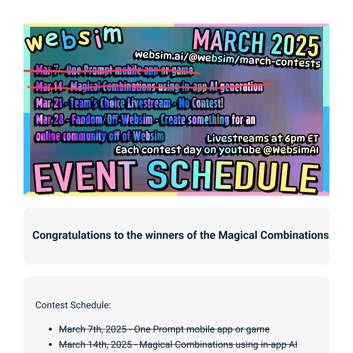 March Contests!