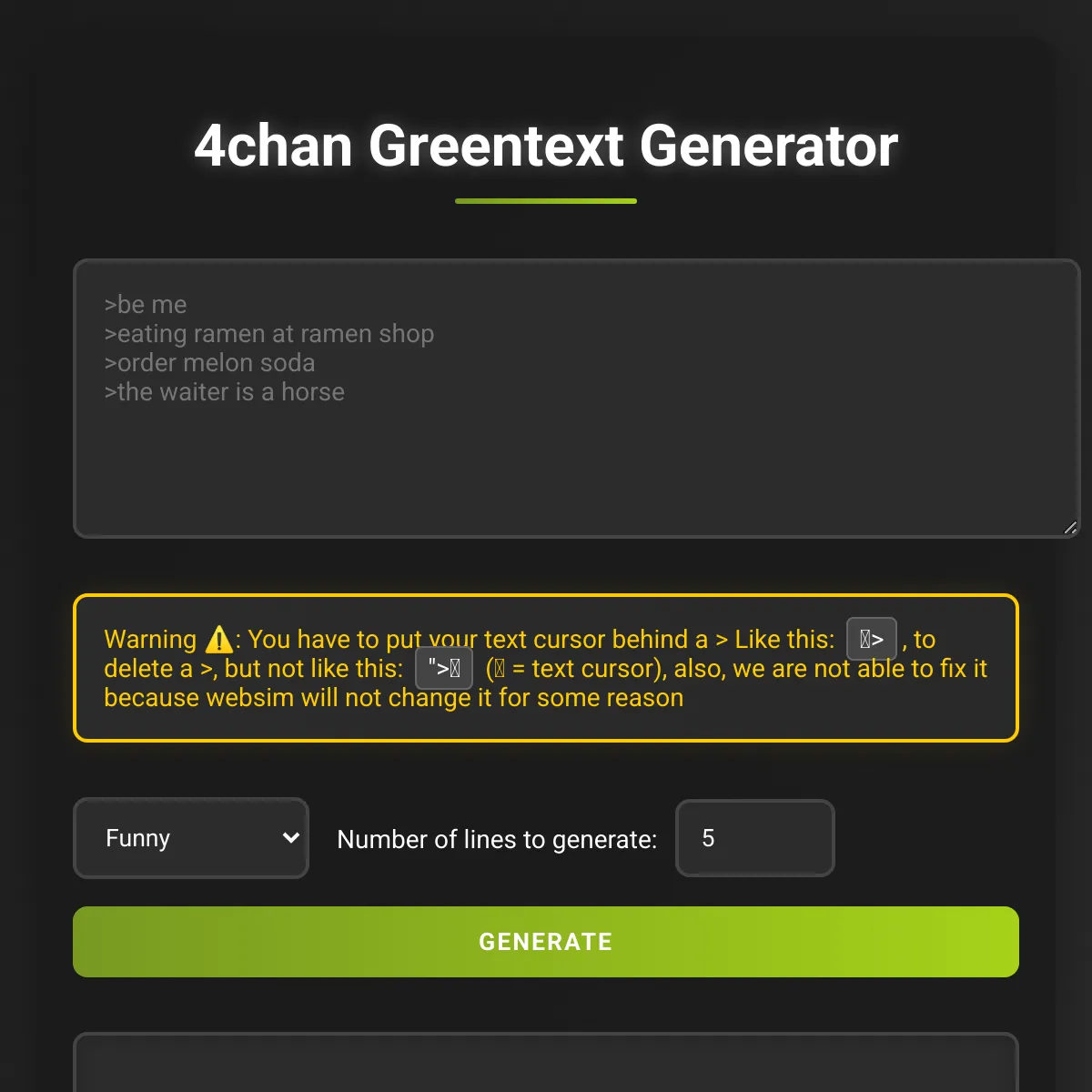 4chan Greentext Generator