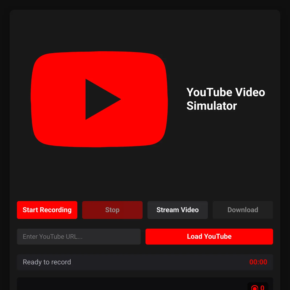 Youtube video simulator