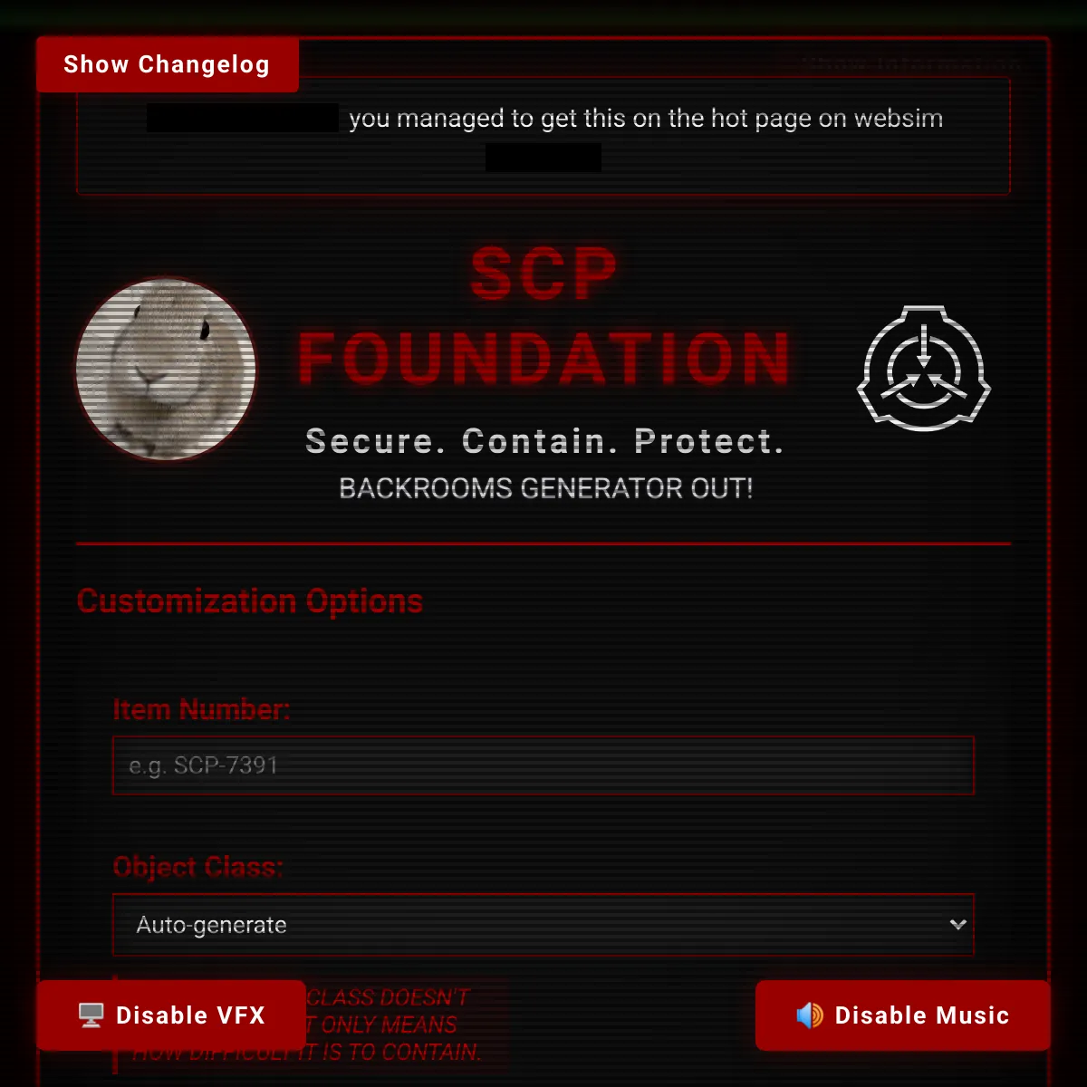 SCP Article Generator but is bad