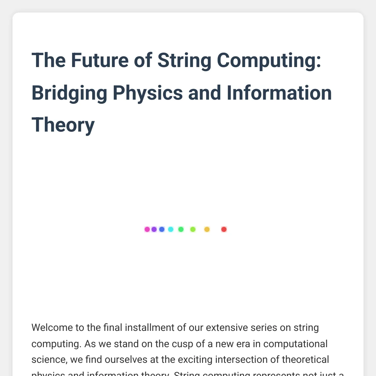 The Future Of String Computing Bridging Physics And Information Theory 8561