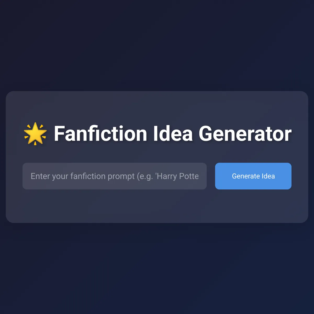 Fanfiction Idea Generator