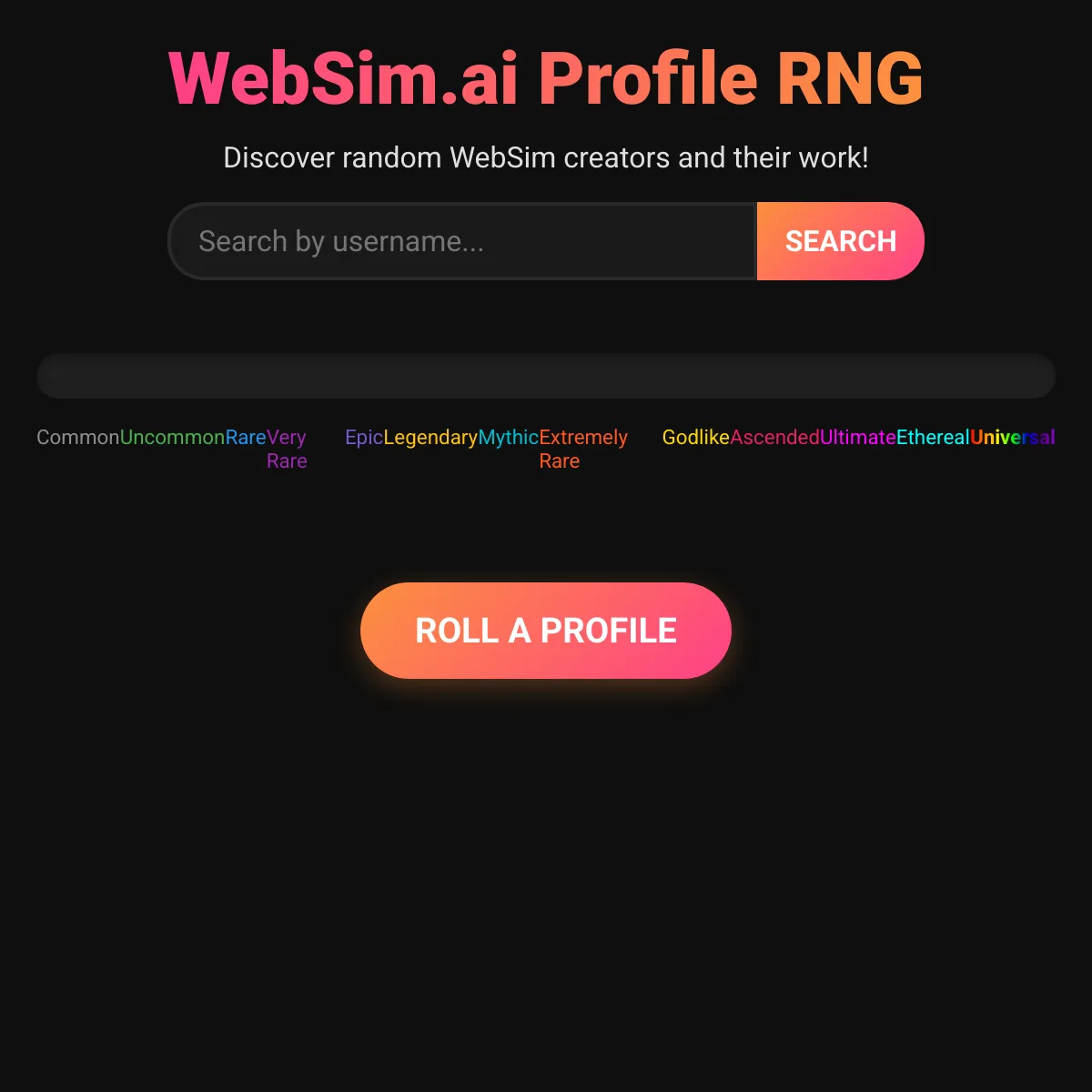 WebSim.ai Profile RNG