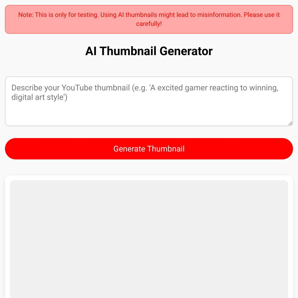 AI YouTube Thumbnail Generator