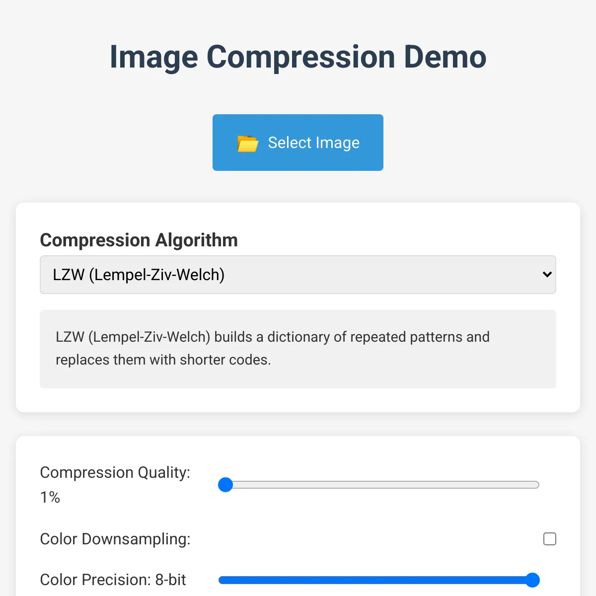 LZW Image Compression Demo