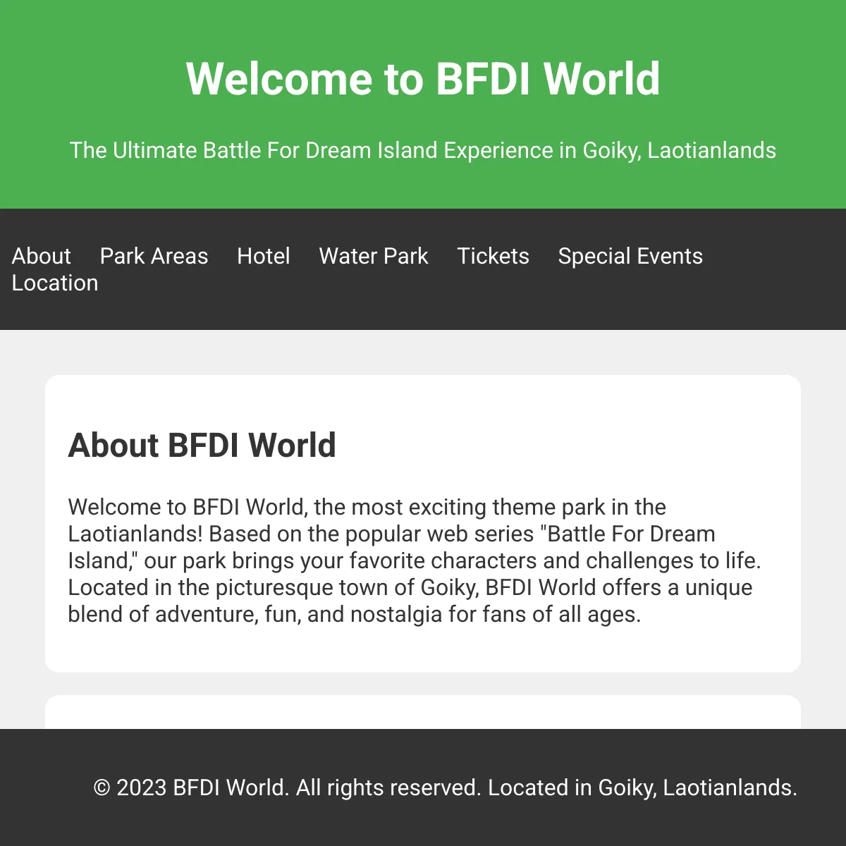 Welcome to BFDI World