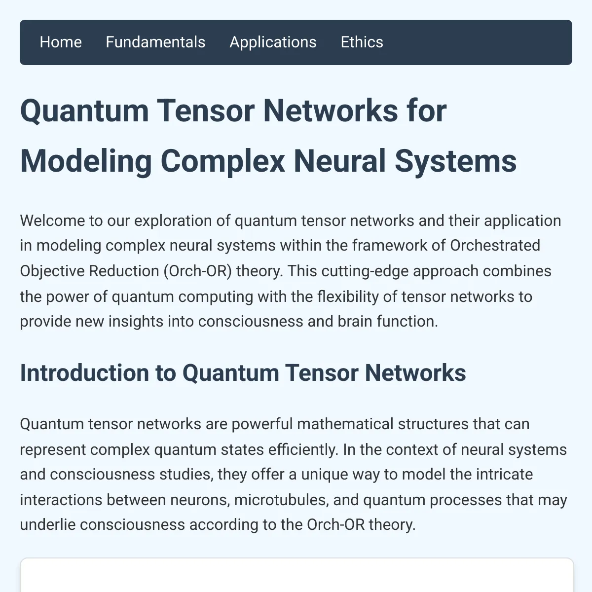 Quantum Tensor Networks for Modeling Complex Neural Systems