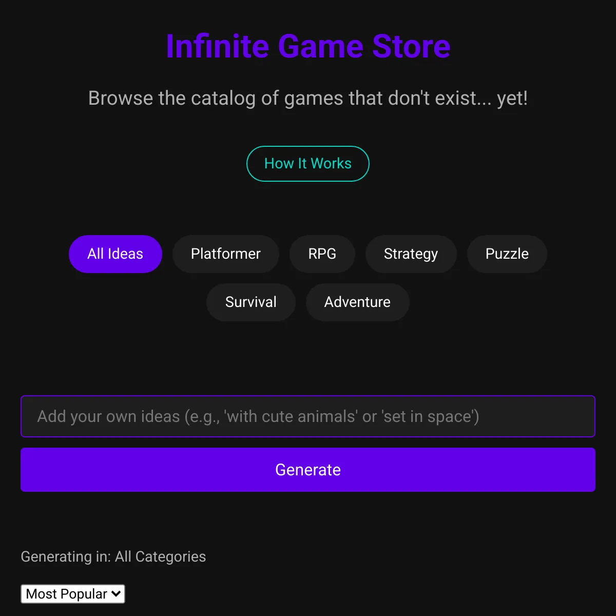 Infinite Game Store