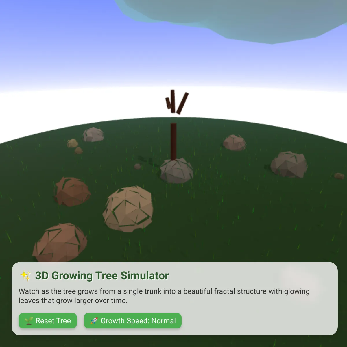 3D Growing Tree Simulator