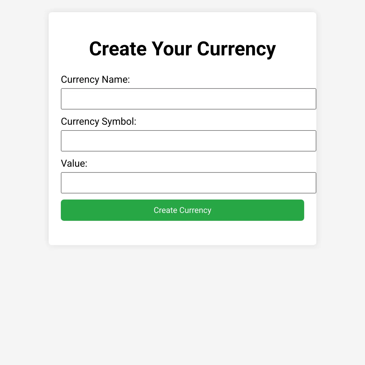 Create Your Currency