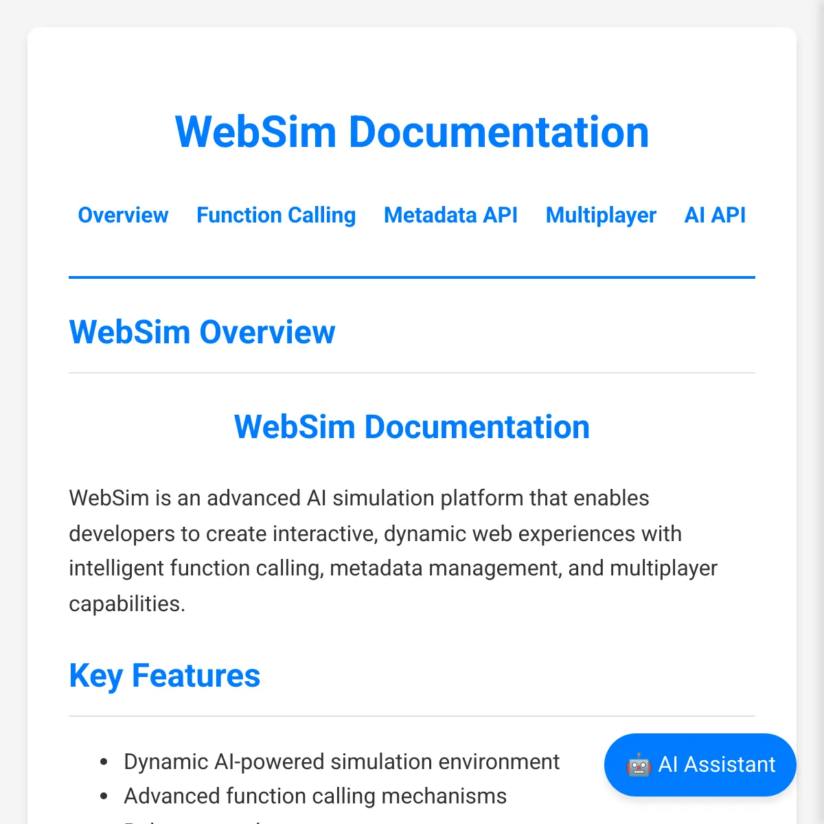 WebSim Documentation
