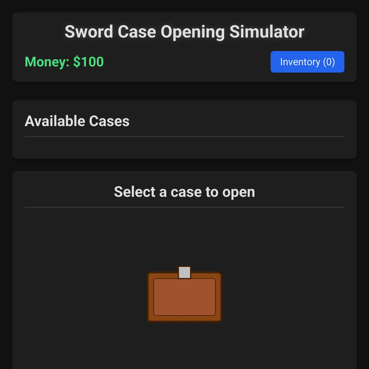Sword Case Opening Simulator