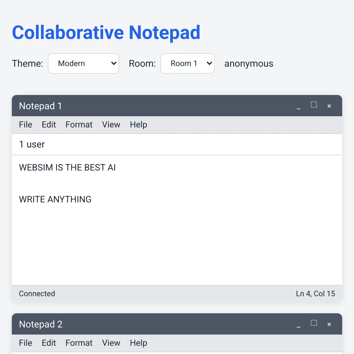 Collab NOTEPAD (WRITE ANYTHING)