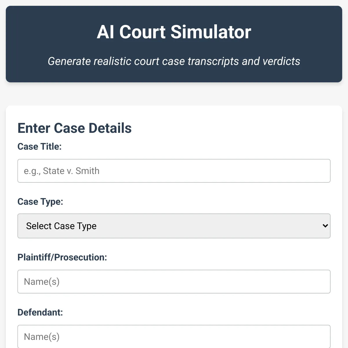 AI Court Simulator