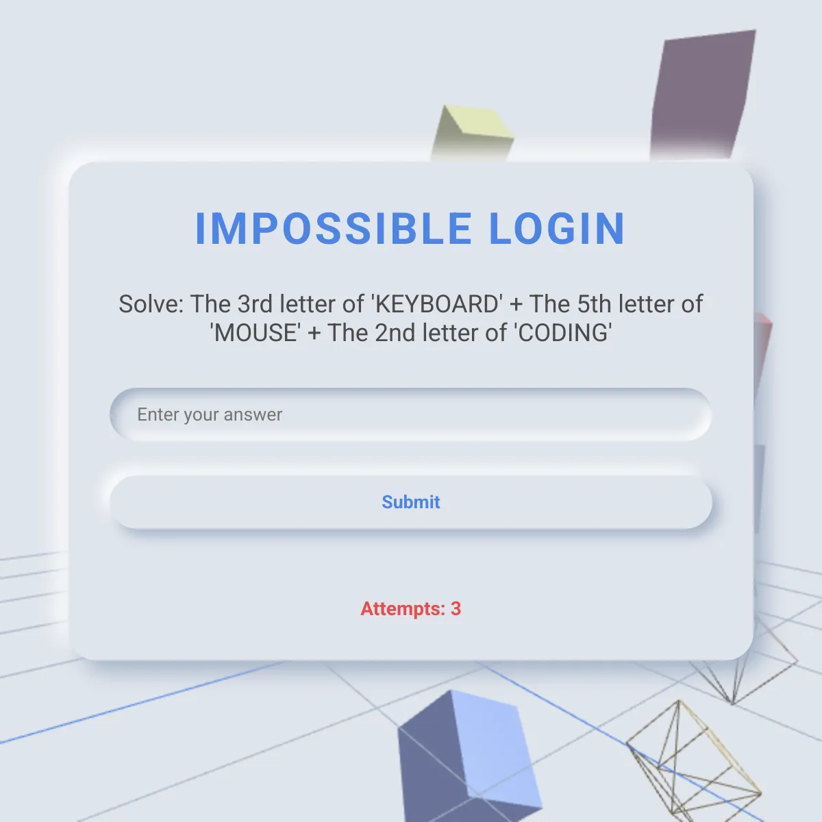 Impossible Login Challenge