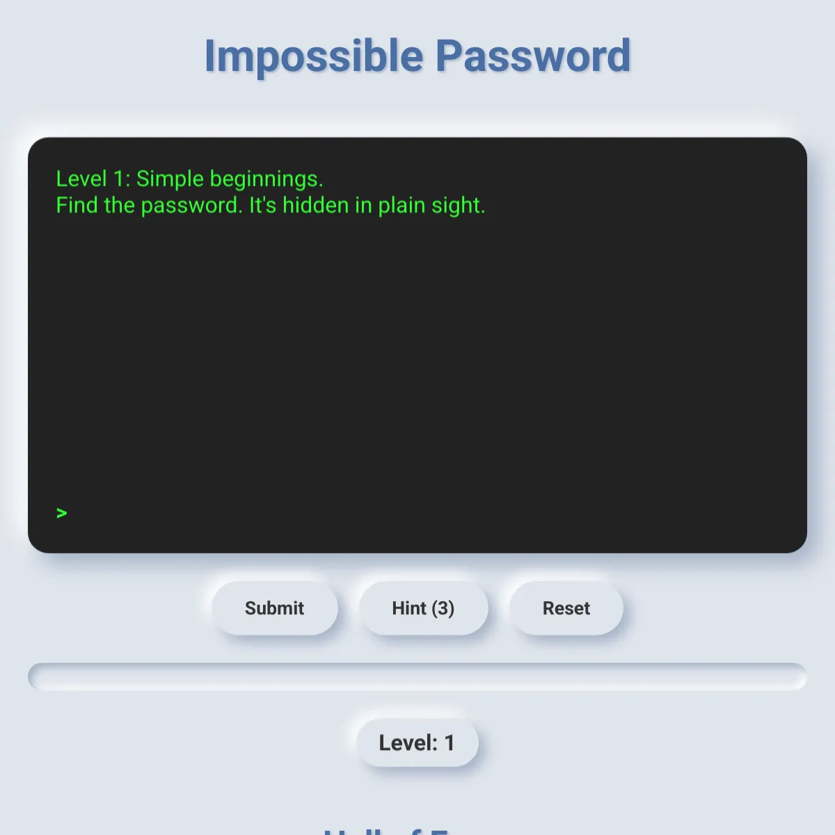 Impossible Password Game