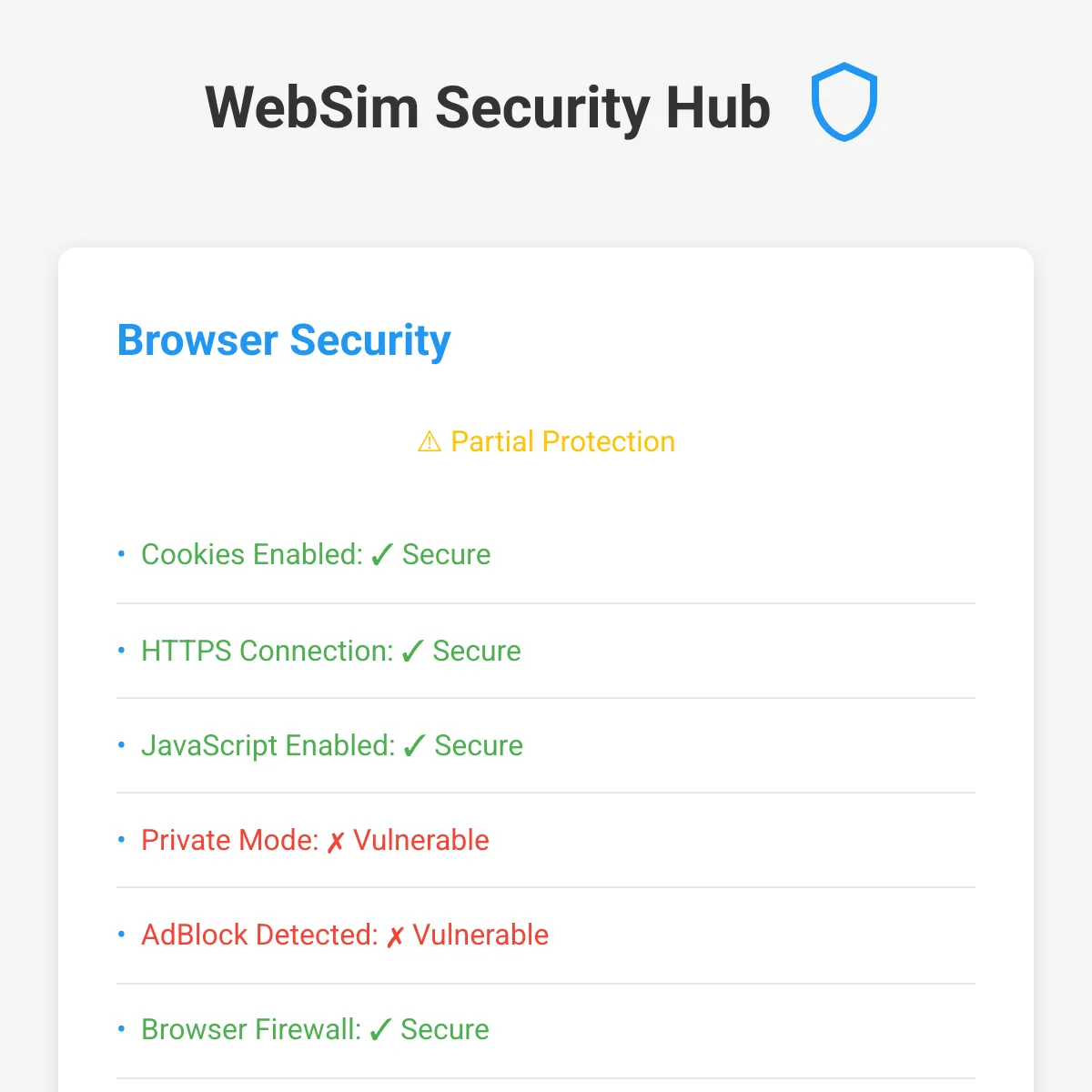 WebSim Security Hub