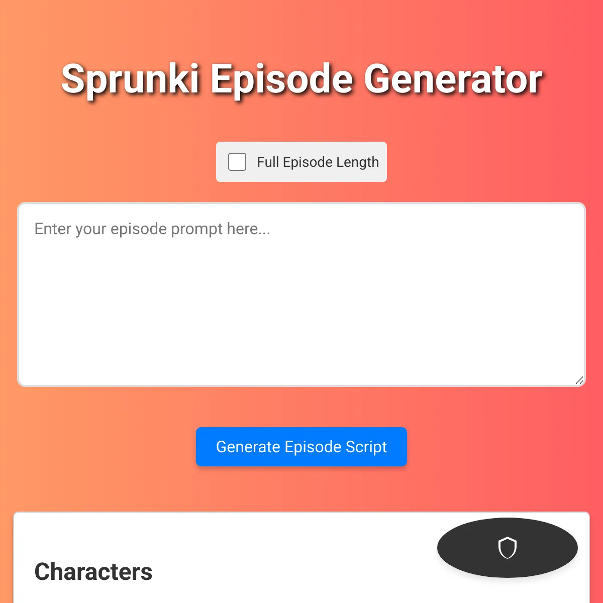 Sprunki Episode Generator