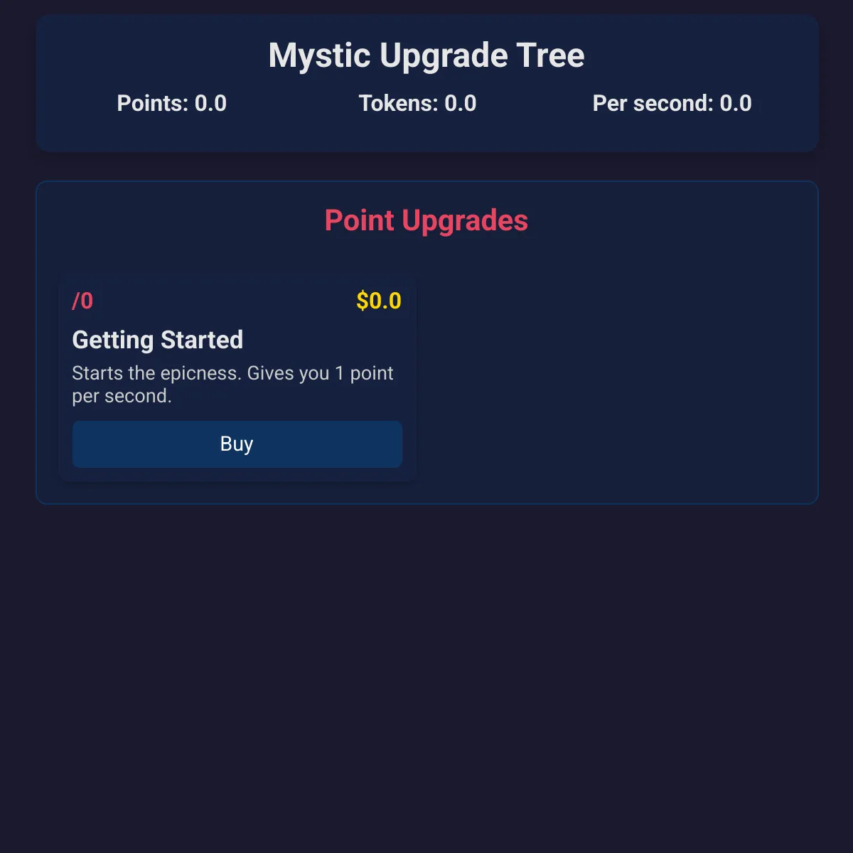 Mystic Upgrade Tree