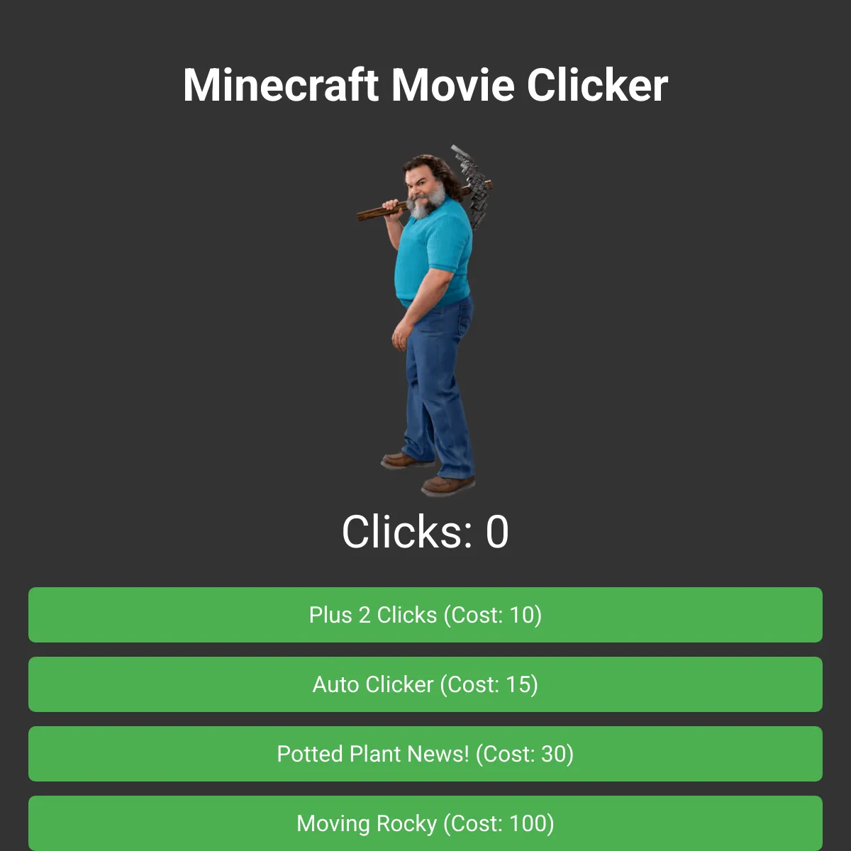 A Minecraft Movie Clicker