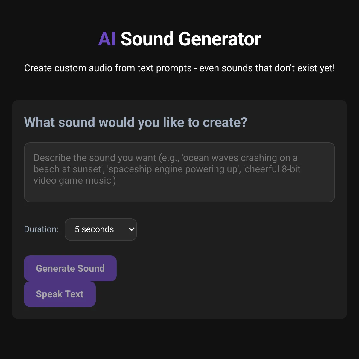 AI Sound Generator