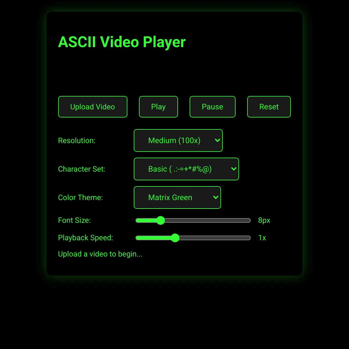 ASCII Video Player