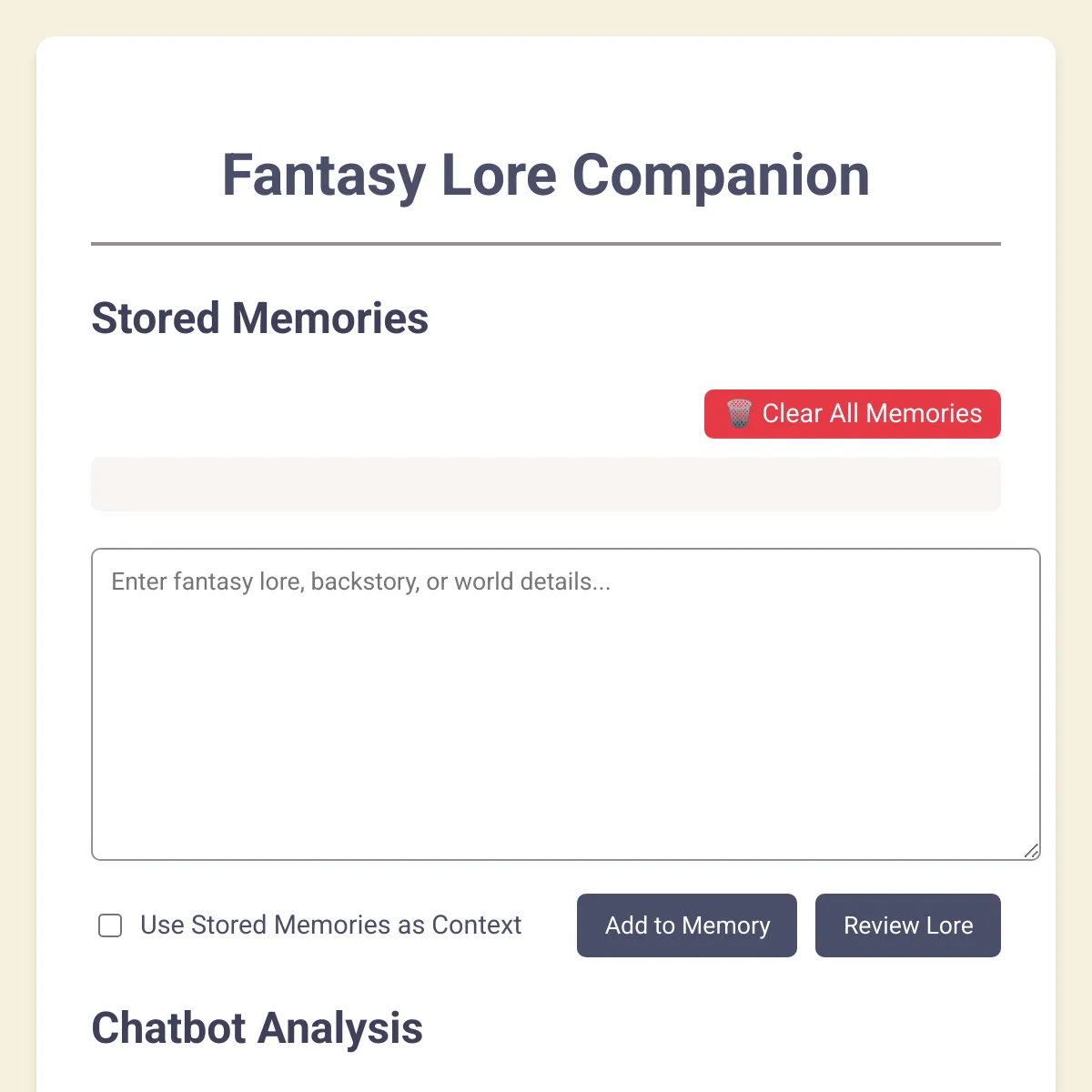 Fantasy Lore Chatbot