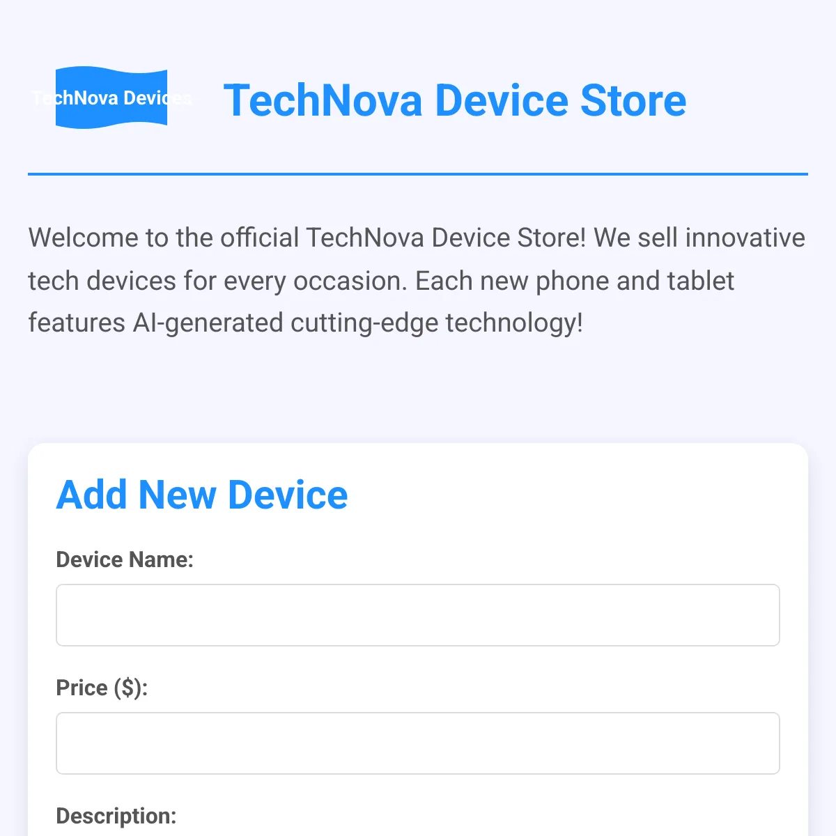 TechNova Device Store