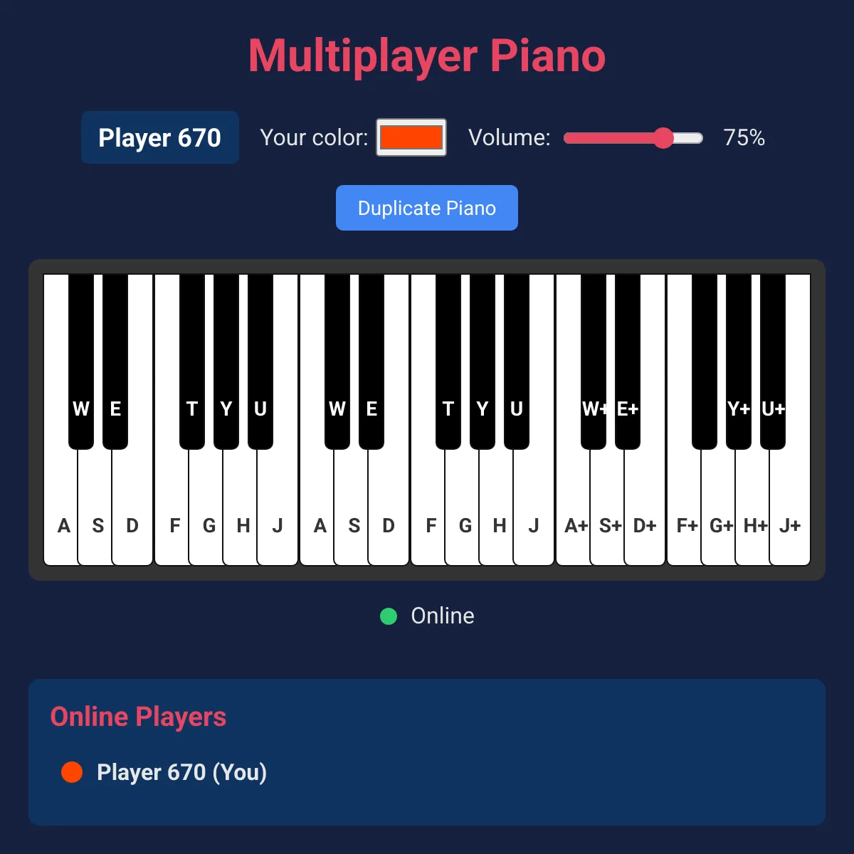 Piano Instrument Multiplayer