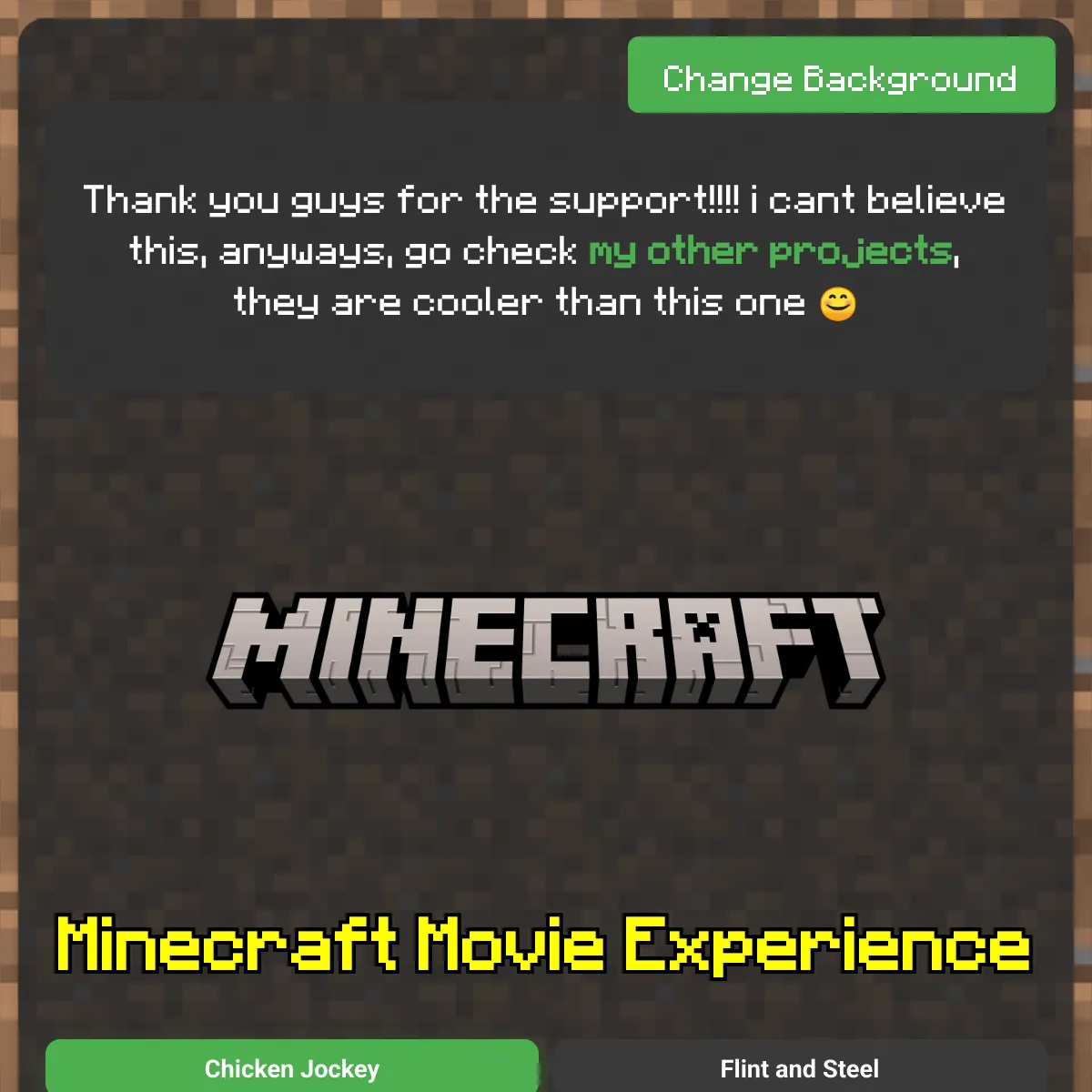 Minecraft Movie Experience