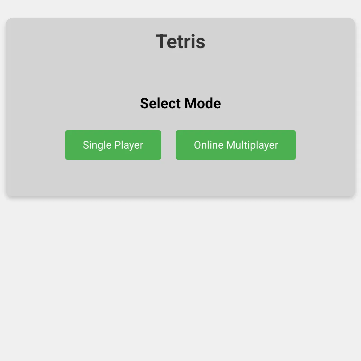 Tetris (with singleplayer and multiplayer)