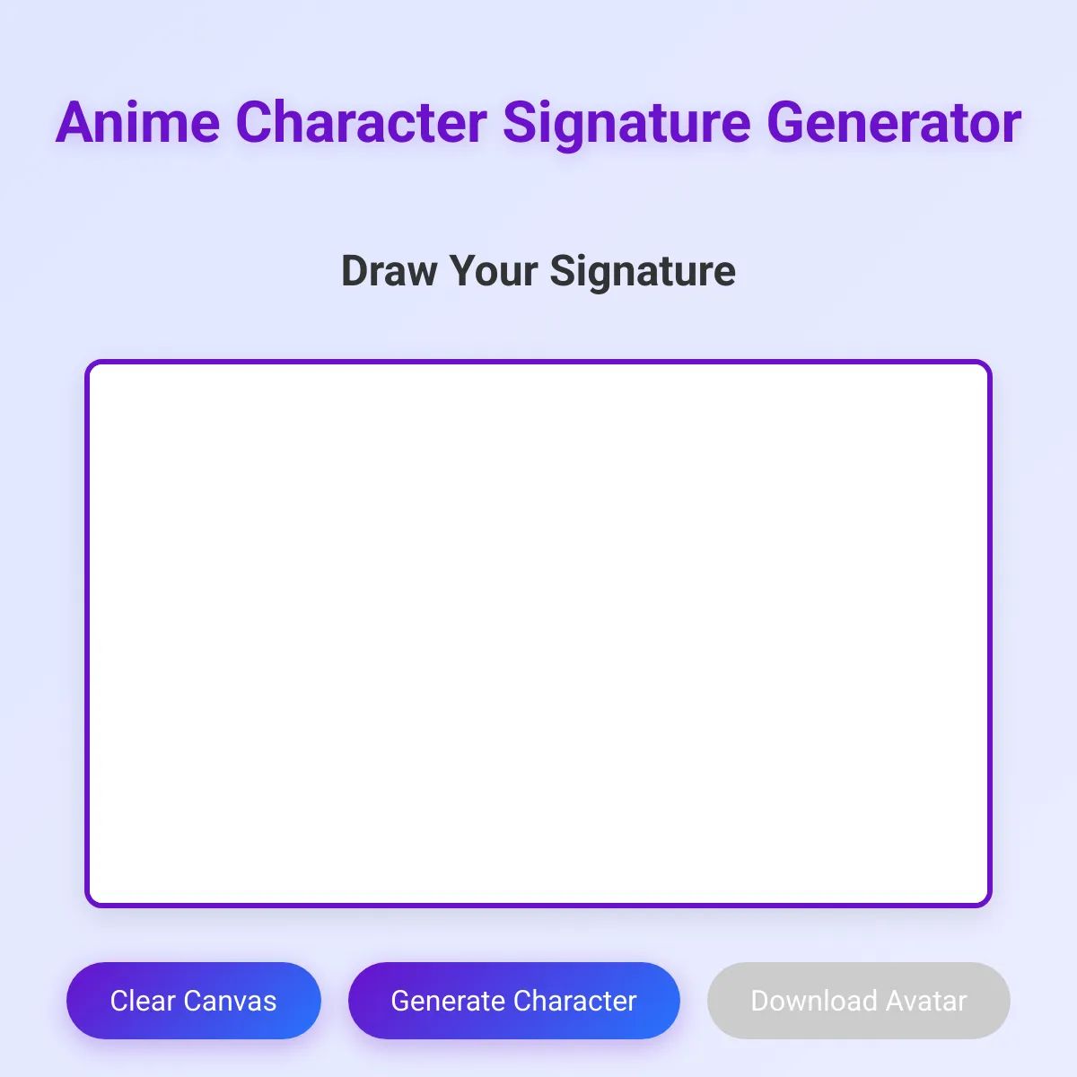 Anime Signature Character Generator