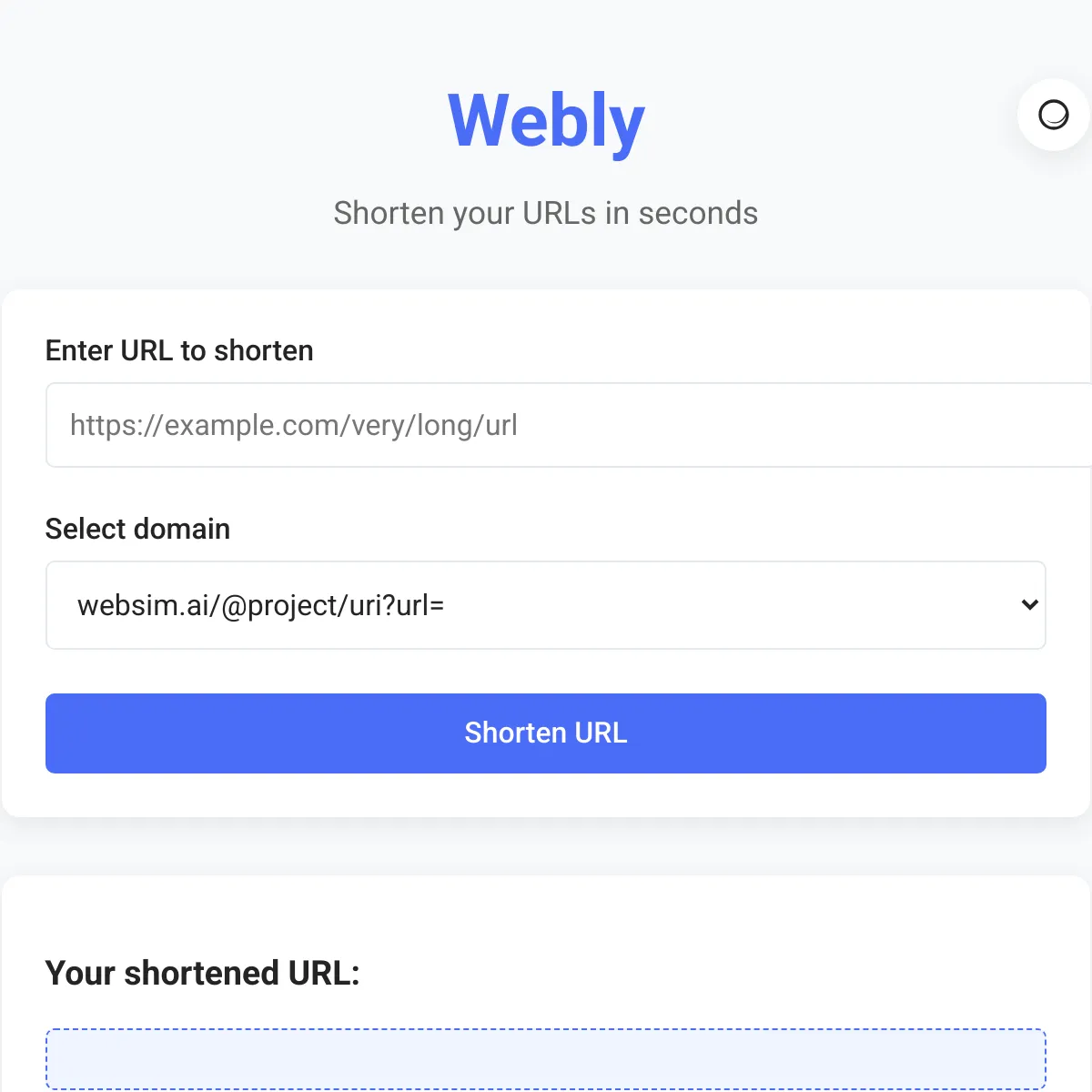 Webly - URL Shortener