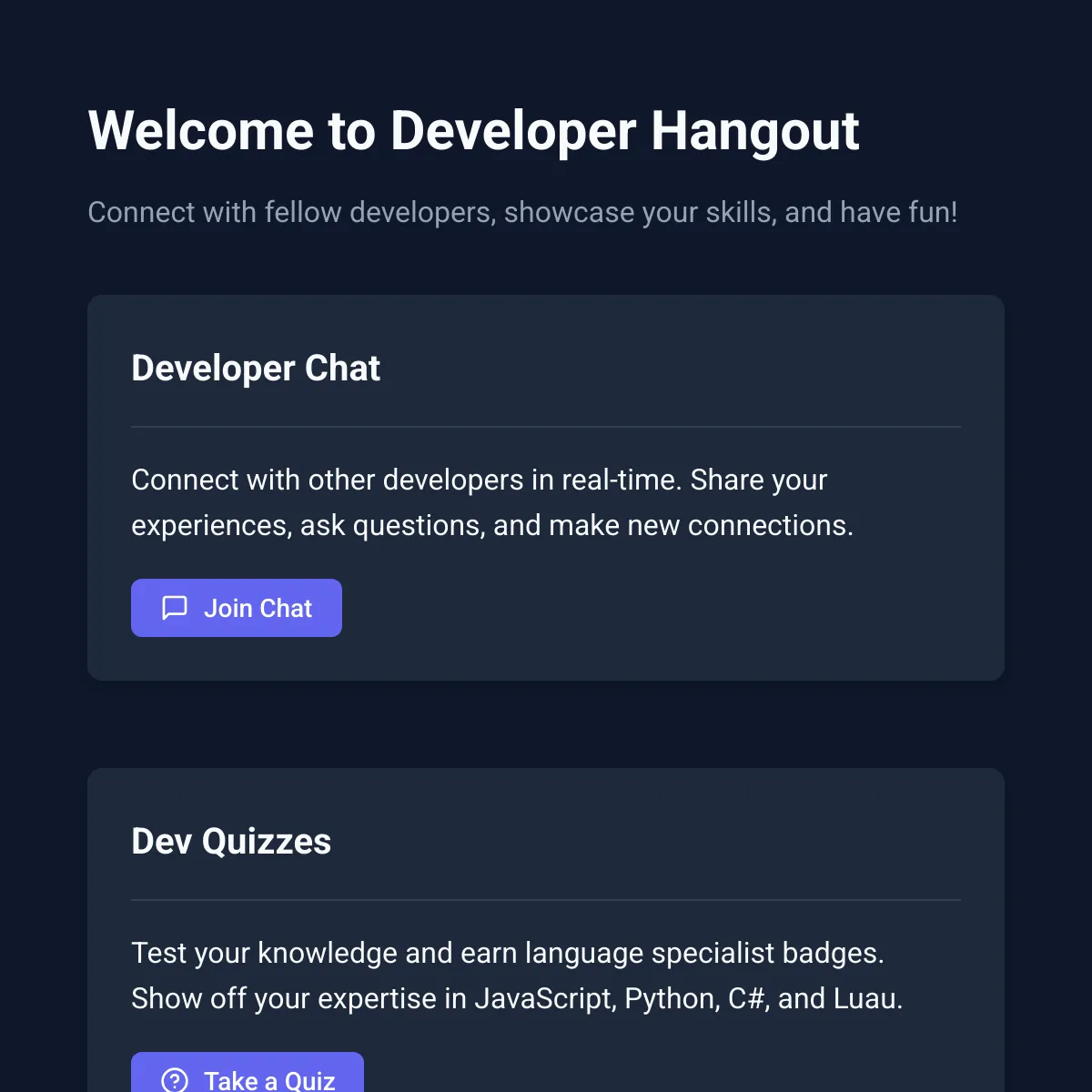 Developer Hangout