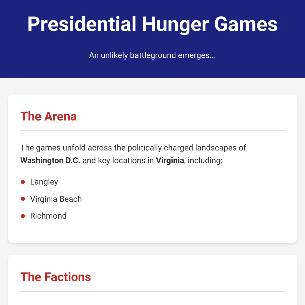 Presidential Hunger Games
