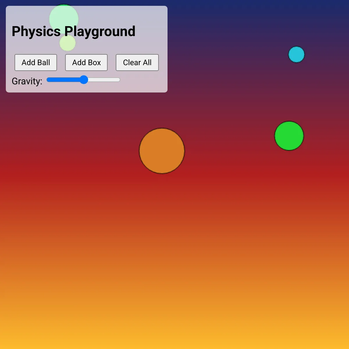 Interactive Physics Playground