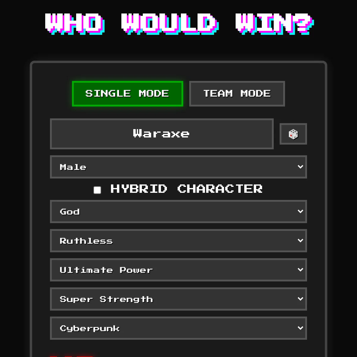 WHO WOULD WIN?