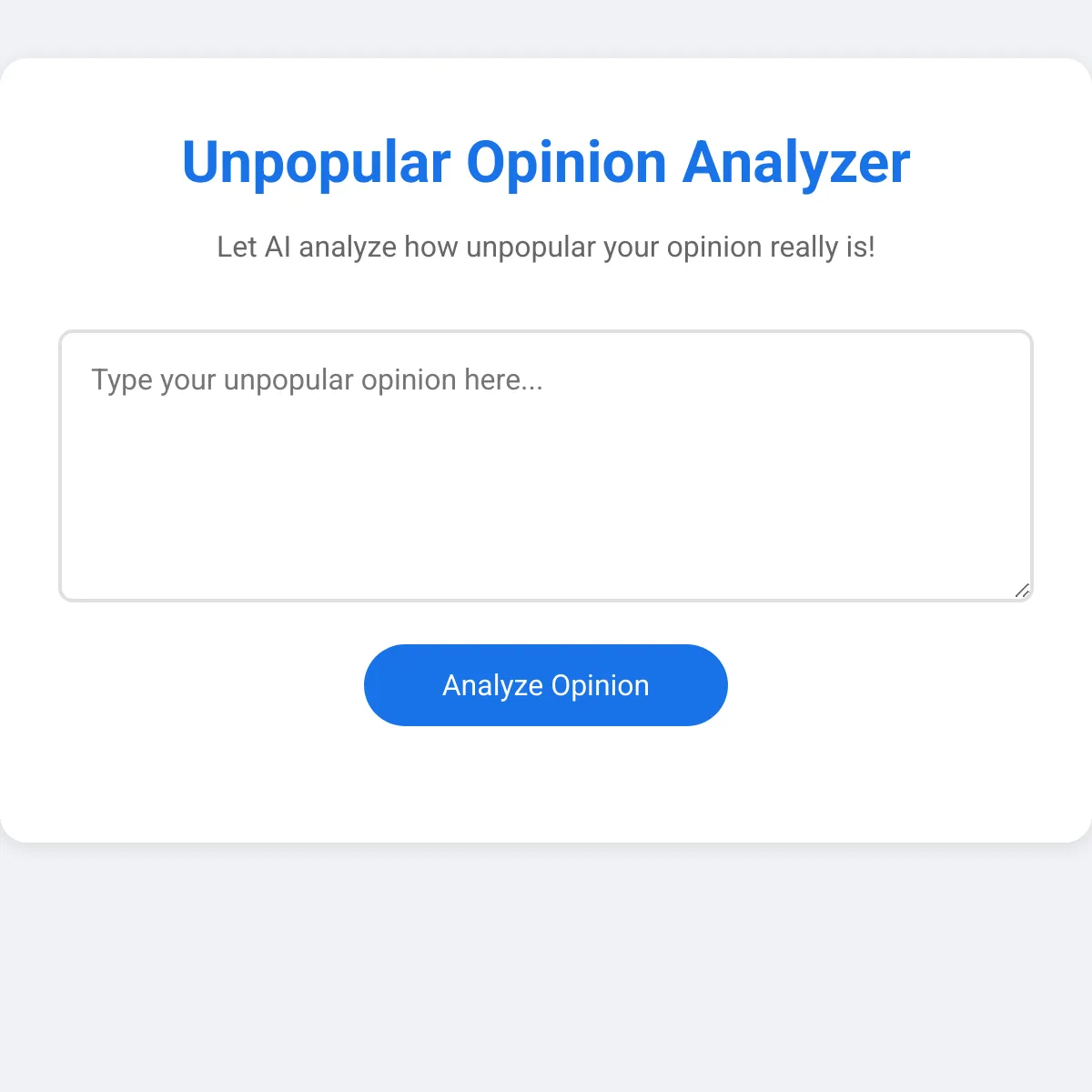 Unpopular Opinion Analyzer