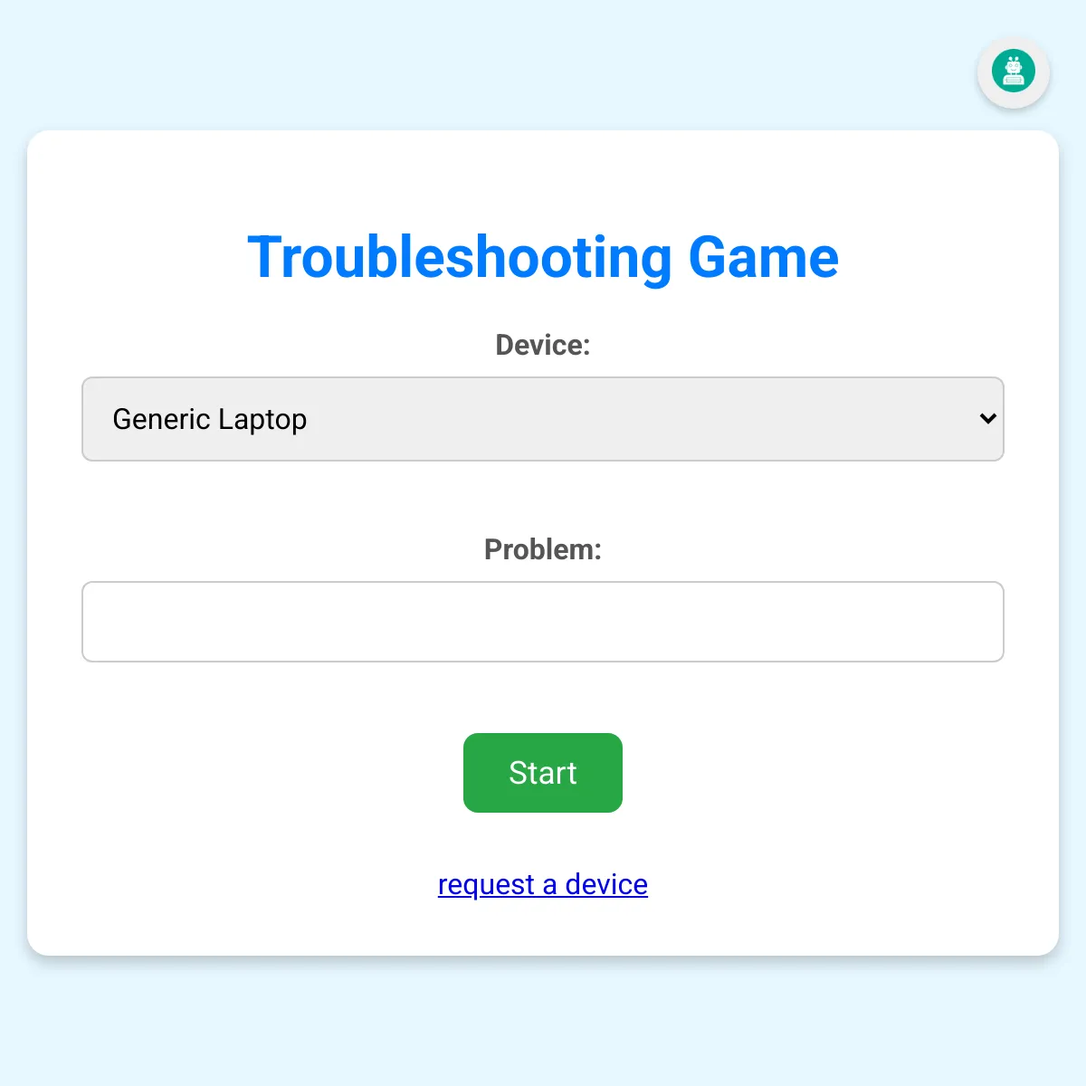 Device Troubleshooting Game