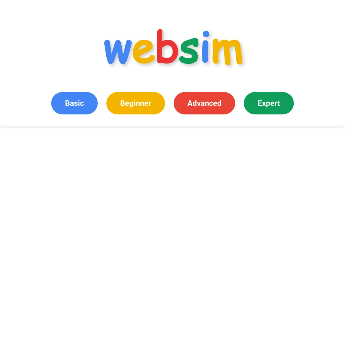 WebSim Logo header and menu