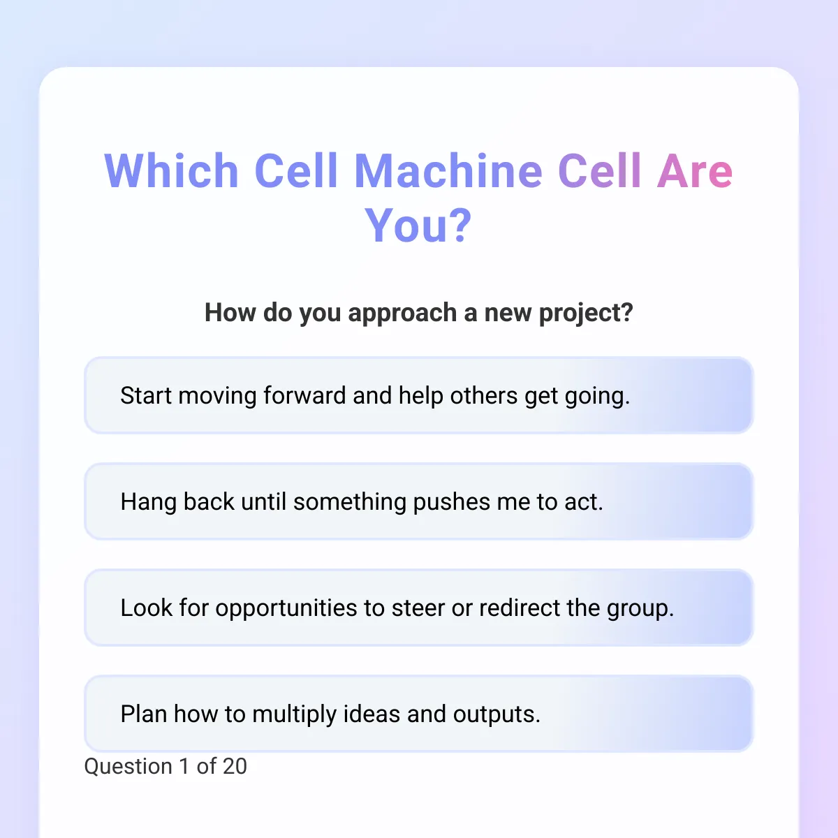 Which Cell Machine Cell Are You?