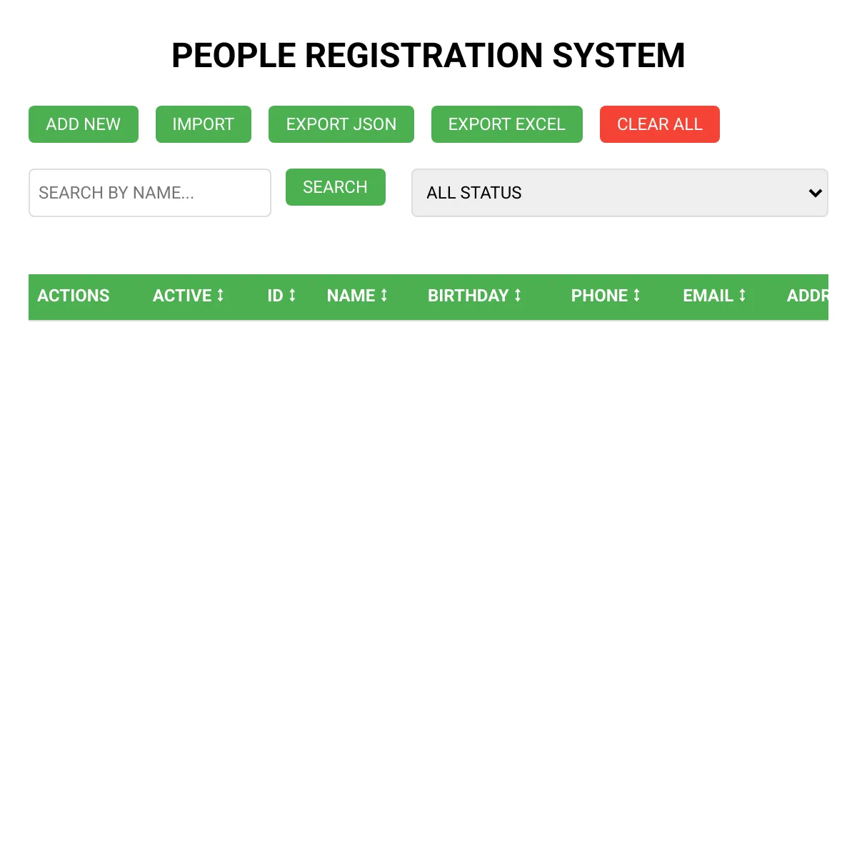 People Registration System